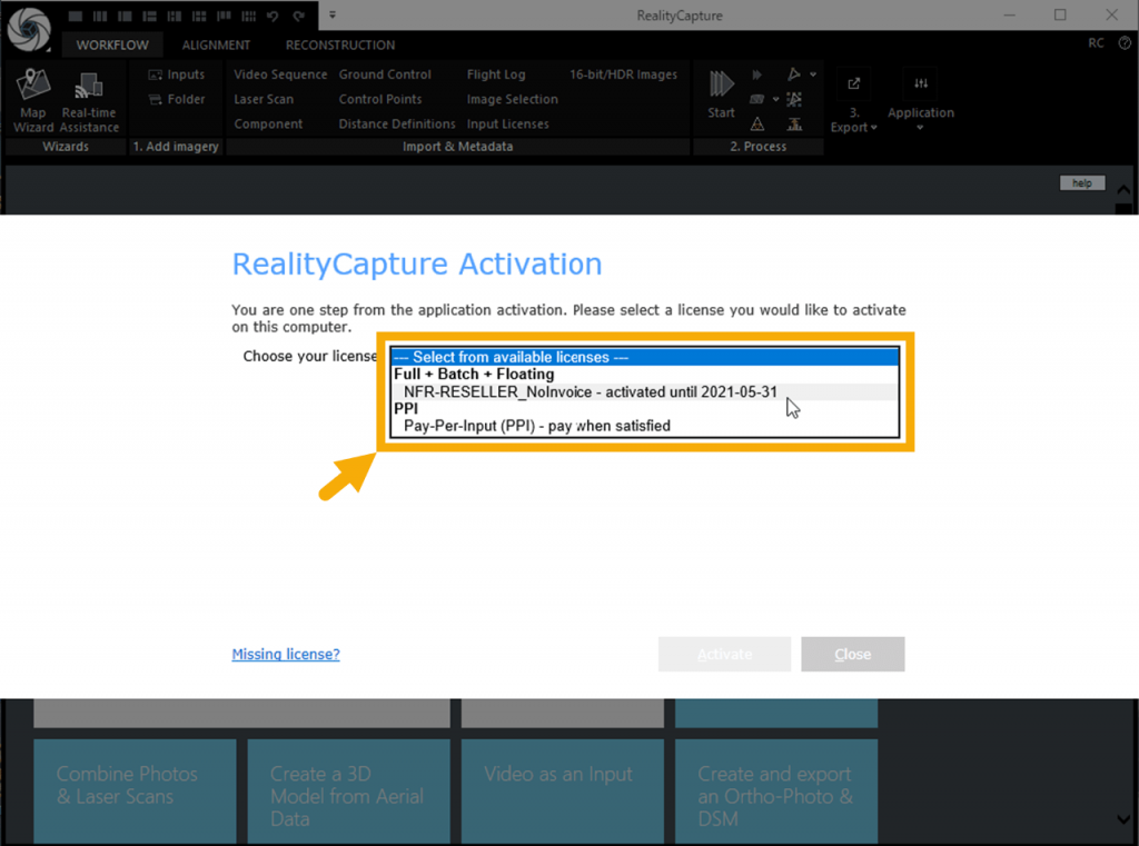 RealityCapture ライセンスアクティベートまでの手順 – Visual Crossing